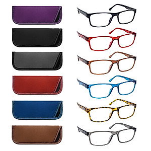 Ronecool Reading Glasses for Women/Men Blue Light Blocking, Computer Readers Anti Eye Strain Blocker Eyeglasses 6 Packs(6 Color, 1.50)