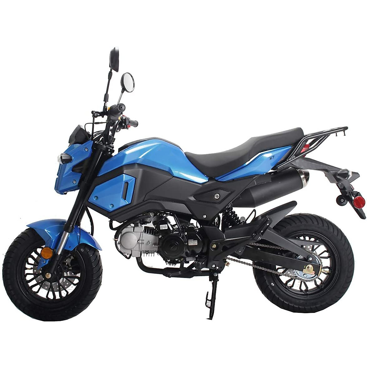HHH 125cc Motorcycle Bike Vader 125 Dual Bike 125cc Scooter Gas Bike Adult Street Bike Street Motorcycle Big Headlights (Blue) (Factory Packaged)