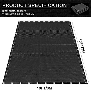 MULMART Welding Blanket 10X10FT, 922GSM, Black, Heavy Duty Welding Blanket, Fireproof Welding Blanket, 1/3”(8mm) Thickness, Large Welding Fireproof Thermal Resistant