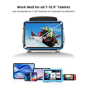 WONNIE Tablet Holder for Car, Upgraded iPad Holder for Car Back Seat Headrest Mount Holder for Kids with Anti-Slip Strap,Silicone Holding Net/Fits All 7-12.9'' Tablets