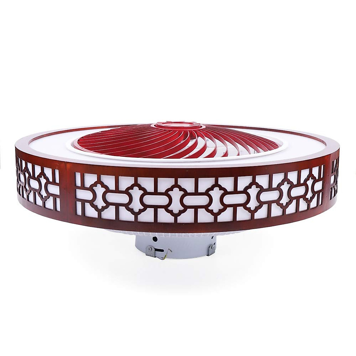 WUPYI Ceiling Fan with Lights,Modern Ceiling Fan Chandelier Fandelier,Remote Control LED Dimmable,Variable Speed,Quite Motor,64W,for Home Living Room,22 Inch (Round-Style 1)