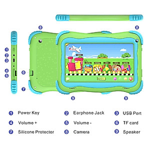 Kids Tablet 7 Android Kids Tablet Toddler Tablet Kids Edition Tablet with WiFi Dual Camera Childrens Tablet 1GB + 32GB Parental Control, Google Play Store
