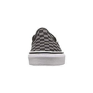 Vans Kids Unisex Classic Slip On, (Checkerboard) Black/Pewter, Size 12 Little Kid