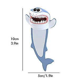 Lookvv Wacky Bookmark Pals for Kids, 3D Stereo Kawaii Cartoon Silicone Book Marker for School Supplies Stationery Assorted (2PC - D)
