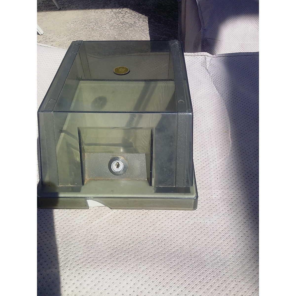 Vintage 1980s Floppy Disk 5 1/4 5.25 Storage Case Data-Case Hinged Plastic Holder (Tinted/Beige)