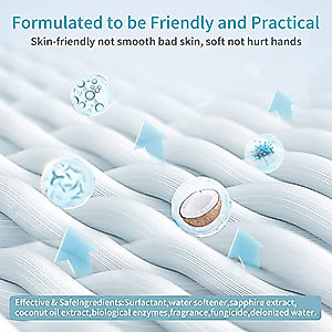 105 load 450 gram 1 pound Laundry Detergent Sheets, Compatible with Laundromat HE Machines and Laundry Basket,no Scent No Plastic Jug, Ecology, Eco-friendly, Zero Waste, Plastic Free, Quick Dissolve, Liquid free, Powder-free, Tiffany blue Great for Home,