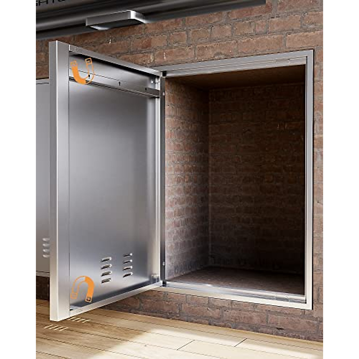 RIEDHOFF 20" H x 14" W 304 Stainless Steel Outdoor Kitchen Access Door with Recessed Handle, Single Access Door for BBQ Island, Grilling Station