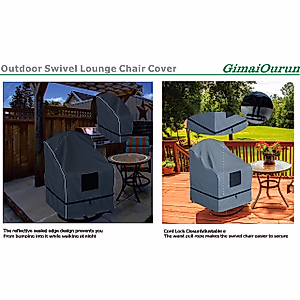 GimaiOurunOutdoor Swivel Lounge Chair Cover 1 Set, Waterproof Heavy Duty Outdoor Chair Cover, Outdoor Lawn Patio Furniture Rocking Chair Cover, (30 W x 35 D x 38.5 H inches), Gray