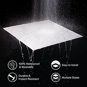 Genesis 2ft x 2ft White Antique Ceiling Tiles - Easy Drop-in Installation – Waterproof, Washable and Fire-Rated - High-Grade PVC to Prevent Breakage - Package of 12 Tiles