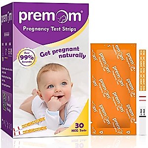 Premom Pregnancy Test Strips- 30 Pack Early Detection Pregnancy Test Kit Powered by Premom Ovulation Predictor iOS and Android APP