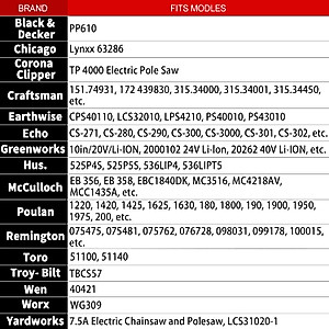 SUNGATOR 3-Pack 10 Inch Chainsaw Chain SG-S40, 3/8" LP Pitch - .050" Gauge - 40 Drive Links, Compatible with Remington, Craftsman, Poulan, Worx