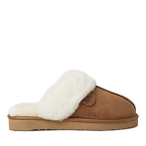 EZ Feet Women's Shearling Scuffs Fluffy Breathable Slip-On Slippers Size 8 Chestnut