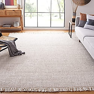 Safavieh Natural Fiber Collection 8' x 10' Ivory/Natural NF826A Handmade Woven Farmhouse Fringe Jute Area Rug