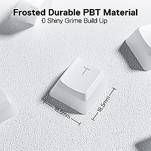 Redragon A130 White Pudding Keycaps, 104 Keys Standard Doubleshot PBT Keycap Set w/Translucent Layer for Mechanical Keyboard, OEM Profile, English (US) ANSI Layout