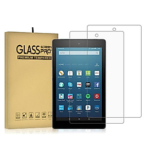 [2 Pack] TDA Amazon Fire HD 10 Glass Screen Protector (2019 Released, 9th Generation) Premium HD Tempered Glass Film for Amazon Fire HD 10" Tablet [Crystal Clear] [9H Hardness] [Bubble Free]