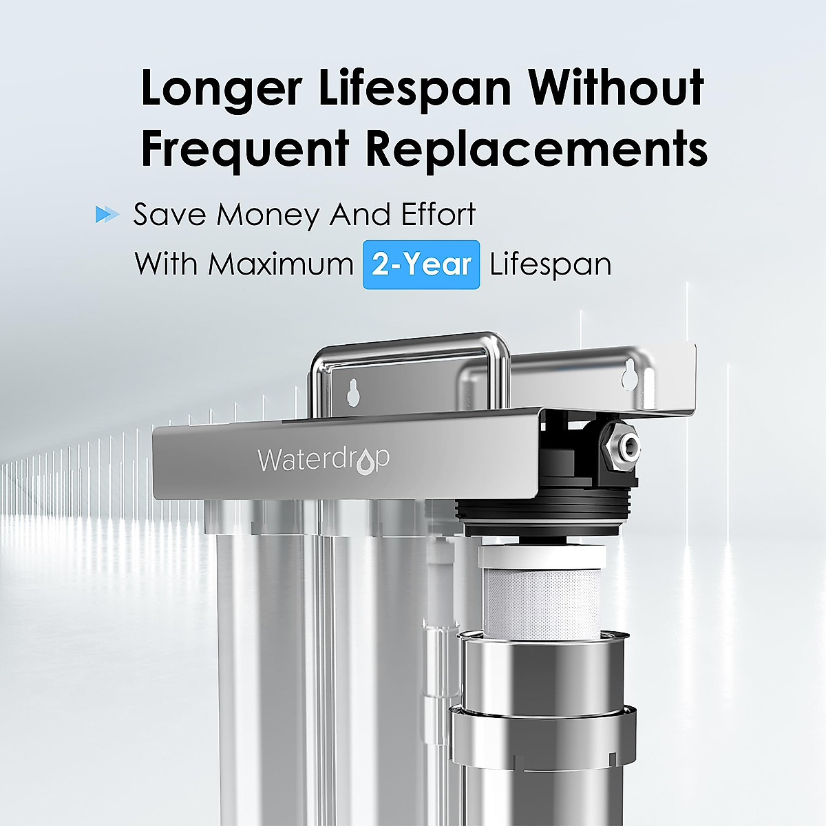 Waterdrop C3 Under Sink Carbon Water Filter, Replacement for TST-UF Ultra-Filtration Under Sink Water Filter System, 1 Pack