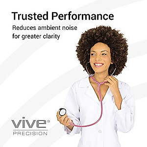 Vive Precision Dualhead Stethoscope - Dual Head Diaphragm Bell for Nurses, ER, Cardiology, Veterinary, Fetal Pediatrics Blood Pressure Kit - Double Barrel Chestpiece Device For Doctors, Students