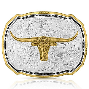 Montana Silversmiths Western Lifestyle Texas/Longhorn Made in the USA Buckle (Right Cut of the Rope Longhorn)