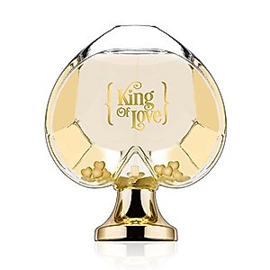 King of Love Eau de Toilette For Men- Natural Sweet Body Scent in Heart Shaped Bottle Spray- Best Fruity Fragrance With Hints of Leather, Amber & Sandalwood - 3.3oz.