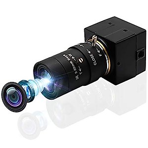 SVPRO USB Web Camera 1080P Full HD Webcam with Zoom Lens, 5-50mm Telephoto Webcam Manual Focus with Sony IMX323 Sensor, H.264 0.01lux Low Light Camera for Industrial Machine Vision,UVC Free Drive