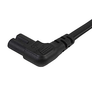 [6-Feet] TV Power Cord, LCD TV Power Cable 90° Angled 2-Prong Figure 8 Power Cord Angled L-Type IEC C7 (Figure 8) Replacement Power Cord for Samsung TV Monitors, IEC C7 to Nema 1-15P