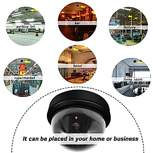 findTop Dummy Camera CCTV Surveillance System with Realistic Simulated LEDs, 2 Pack Fake Hemisphere Security Camera with 5 Pieces Warning Security Alert Sticker Decals