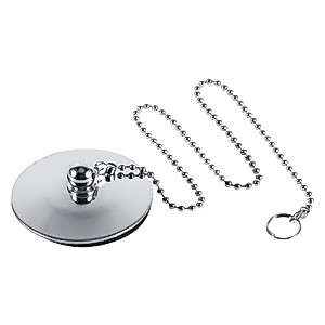 1 ⅞ Inch Bathtub Plug Chrome Stainless Strainer Kitchen Sink Bathroom Bathtub Basket Strainer Replacement Drain Cover Stopper Solid Metal Waste Plug with Chain