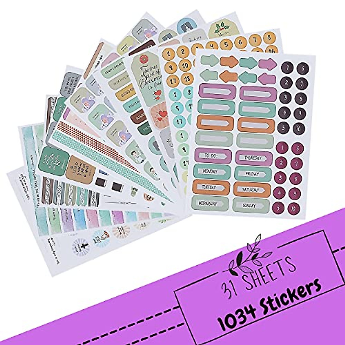 Mr. Pen- Christian Journaling Stickers, 31 Sheets, 1034 pcs, Christian Stickers for Planners and Journals, Christian Stickers, Religious Stickers, Bible Journaling Stickers, Bible Journaling Supplies