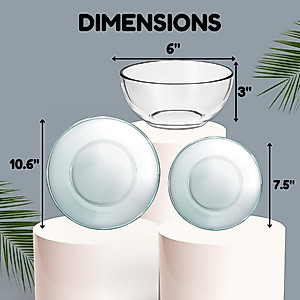 SEDLAV Round Clear Glass Dinnerware Set (12 Pieces)