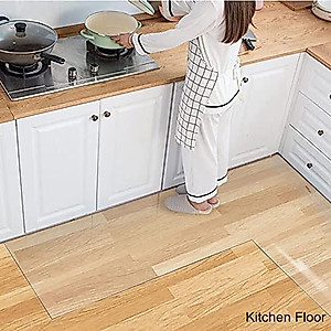 Clear PVC Desk Chair Mat 2mm Office Chair Mat for Hardwood Floor, Clear Vinyl Plastic Floor Runner Protector, Transparent Plastic Non-Skid Waterproof Rug Runner, Can Be Cut,60/80/100/120/140/160cm wi