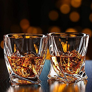 DeeCoo Whiskey Glasses-Premium 10, 11 OZ Scotch Glasses Set of 6 /Old Fashioned Whiskey Glasses/Style Glassware for Bourbon/Rum glasses/Bar Tumbler Whiskey Glasses(Mixed)