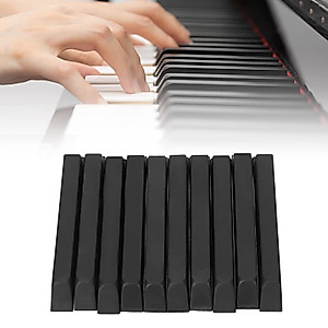 Piano Replacement Keys, 10Pcs ABS Matte Black Piano Key Replacement for Piano Keytop (L：10cm)