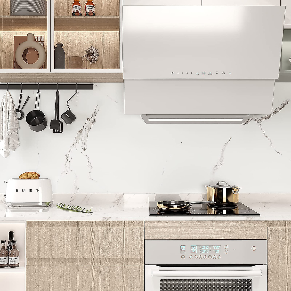 VEELIKE 15.7''x118'' White Marble Contact Paper for Countertops Waterproof Self Adhesive Matte Marble Wallpaper Peel and Stick Countertops for Kitchen Counter Top Covers for Bathroom Table Cabinets