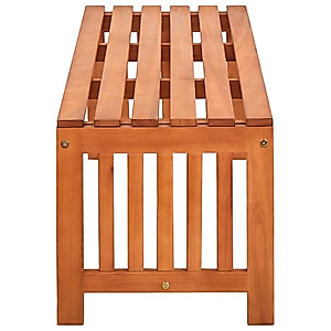 Tidyard Patio Bench, Eucalyptus Wood Park Bench, Wooden Outdoor Bench Chair for Garden Entryway Yard Porch Backyard 51.2 x 16.1 x 15.4 in