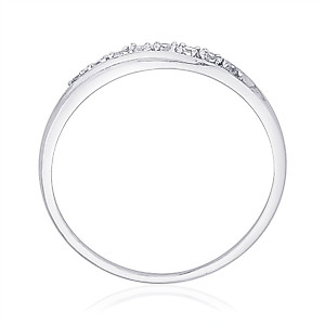 KATARINA Diamond Anniversary Wedding Band Stackable Ring in Sterling Silver (1/20 cttw, G-H, I2-I3) (Size-10)