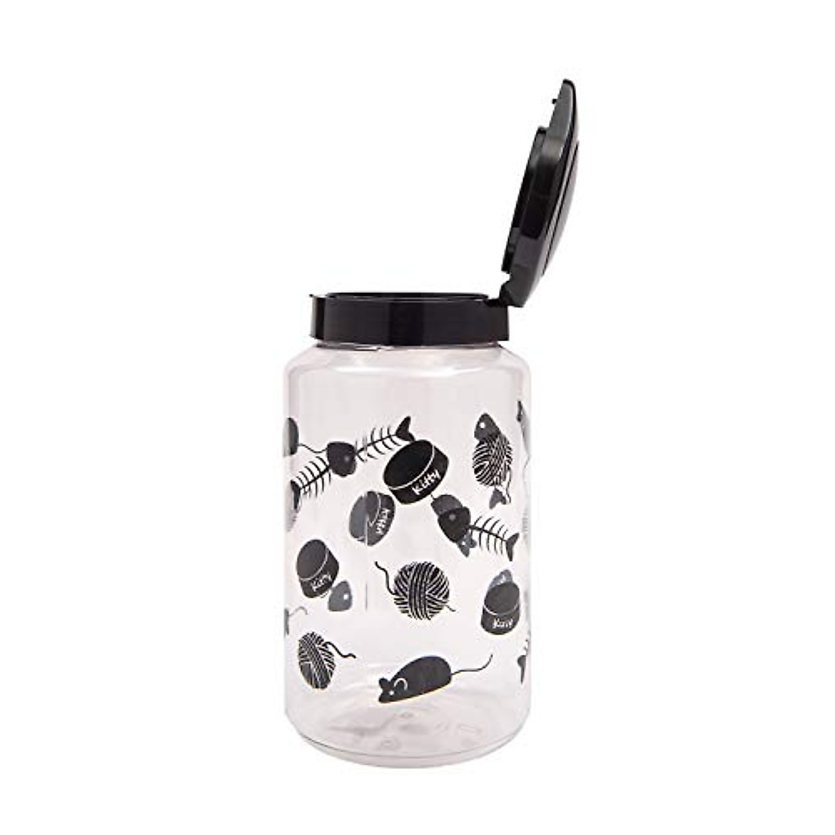 Lixit Food and Treat Storage Jars for Dogs, Cats, Small Animals and Birds (128oz, Cats - Black)