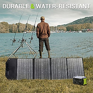 PAXCESS RM120 120 Watt 18 Volt Portable Outdoor Folding Solar Panel with Type C USB Output and Kickstand for RV Camping Solar Power Generator Station