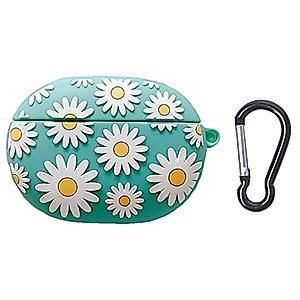 Joie & Joho Cute Chrysanthemum Cartoon Silicone Earphones Case Compatible with Beats Studio Buds Case 2021 Soft Case Cover for Beats Wireless Earbuds with Keychain