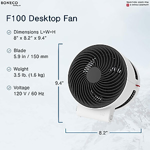 BONECO - F100 Desktop Air Shower Fan, Air Circulator (White)