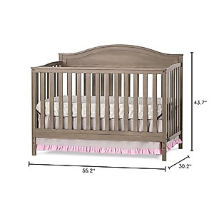 Child Craft Sidney 4-in-1 Convertible Crib, Baby Crib Converts to Day Bed, Toddler Bed and Full Size Bed, 3 Adjustable Mattress Positions, Non-Toxic, Baby Safe Finish (Dusty Heather)