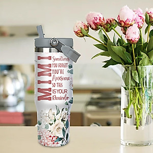 ysnifeiw 30oz Grandma Tumbler with Handle and Straw, Stainless Steel Insulated Nana Cup with Top Handle and Lid, Grandma Coofee Mug Christmas Birthday Gifts for Grammy/Gigi/Mimi