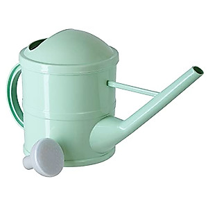 Small Mint Green Plastic Watering Can with Long Spout Sprinkler Head for Garden, Indoor and Outdoor Plants, Flowers (0.4 Gallon)