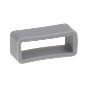 uxcell Watch Band Strap Loops, Rubber Replacement Fastener Rings Silicone Watch Holder Keeper for 19mm Width Watch Band, Deep Gray 4 Pcs