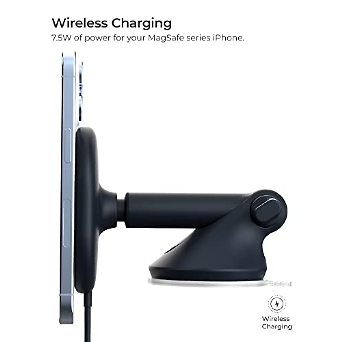 iOttie Velox Magnetic Wireless Charging Dash & Windshield Car Mount. Compatible with MagSafe iPhones & Adhesive Dashboard Pad for Car Mounts Dashboard Pad