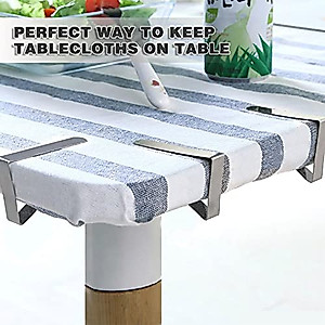 12 Pack Tablecloth Clips- Picnic Table Cloth Clips- Stainless Steel Table Cloth Cover Clamps- Table Clips for Restaurant Picnics Marquees Weddings Graduation Party- Fits Up to 1.7” Thick Tables