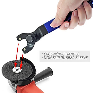 Cionyce Adjustable Pin Spanner Wrench Lock-Nut Angle Grinder Wrench for Dewalt Makita and Other 4 Inch to 9 Inch Angle Grinders