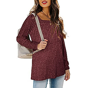 WIHOLL Long Sweaters for Women to Wear with Leggings Fashion Sweatshirts L