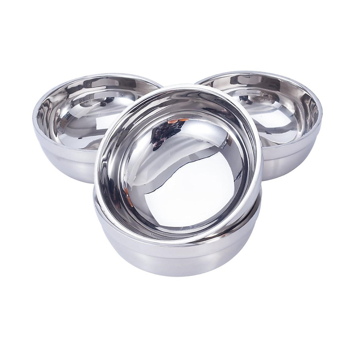 Mirenlife 31 Oz Stainless Steel Bowl Set, Double-walled Insulated Bowls for Cereal, Soup, Ice Cream, Rice, Noodles, Salad, Kids Snacks, Set of 4