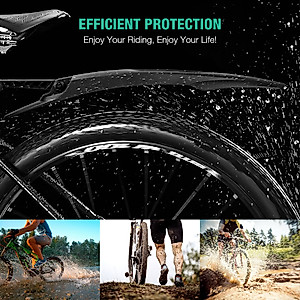 Rimore Bicycle Bike Fender Mudguard, Adjustable Mountainbike Bicycle Fenders for 26, 27.5, 29In Splash Guard Front Rear MTB Mud Guard Bicycle fender