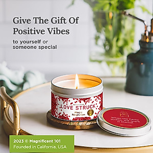 Magnificent 101 Love Struck Aromatherapy Candle – 6 Oz - 30 Hour Burn | Soy Wax Tin Candle for Love Reignition, Purification, Manifestation, & Chakra Healing